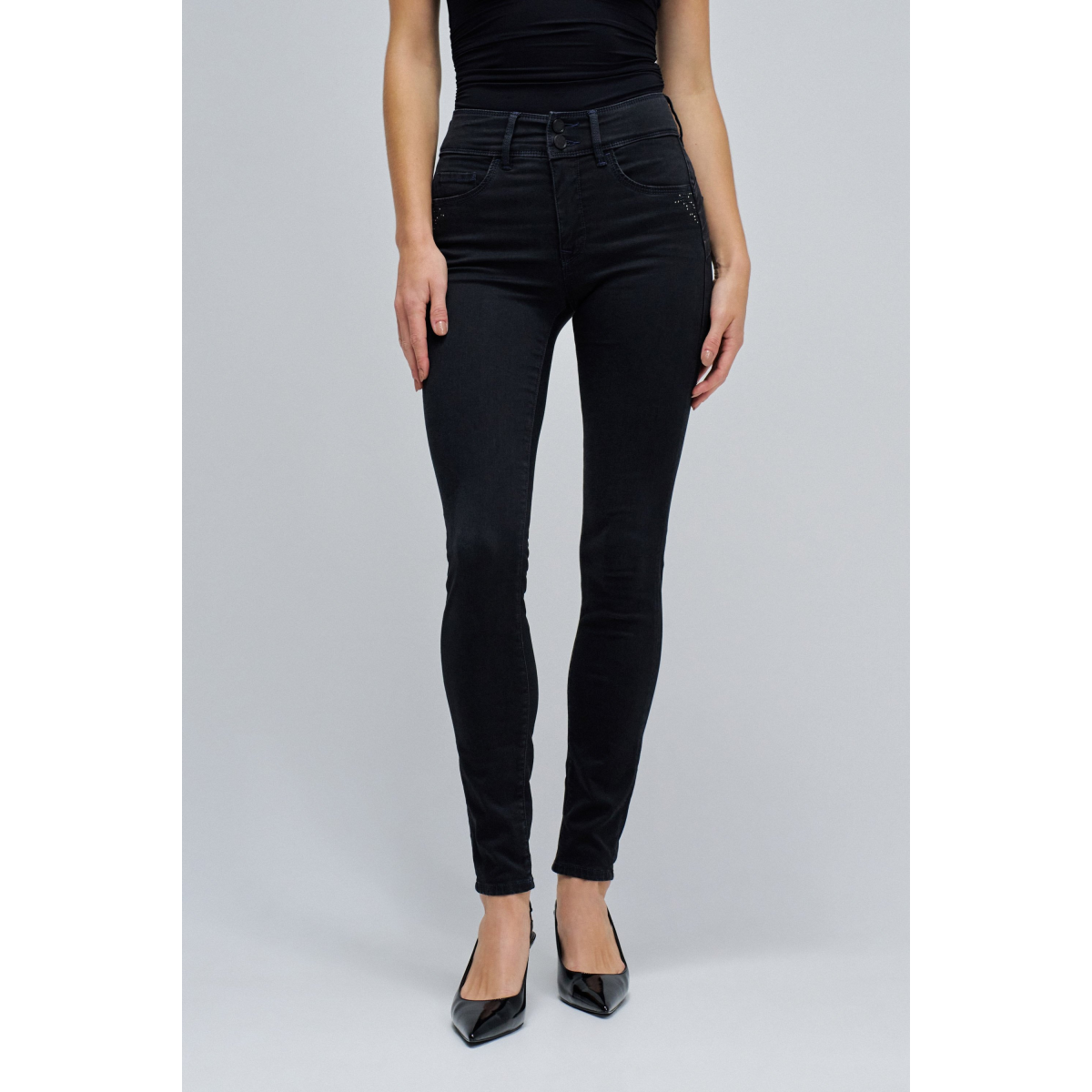 Secret Push In Skinny Soft Touch Jeans Black - SALSA JEANS